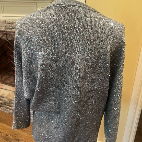 Express | Sweaters | Silver Sequin Express Cardigan Sweater Wrap Shrug ...